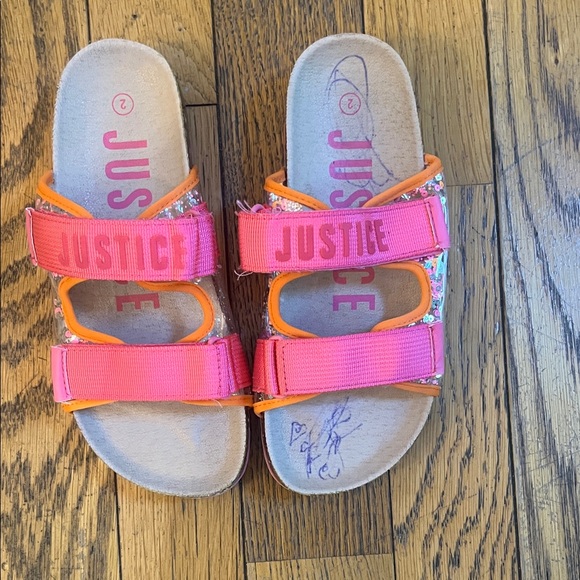 Justice | Shoes | Justice Kids Pink And Orange Strap Sandals | Poshmark